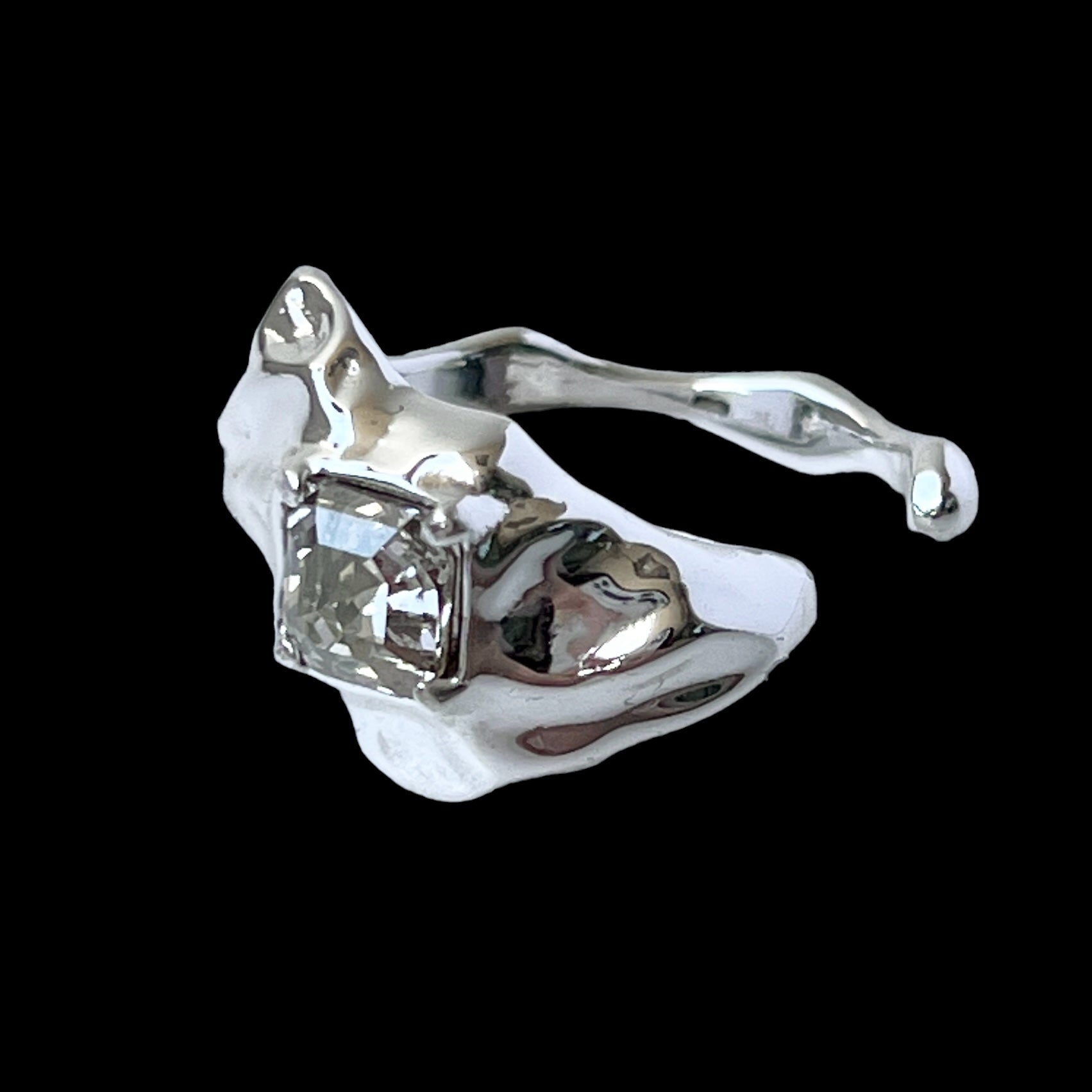 [ crystal shade ] melt ring silver [ free size ] – POMUM&ARTS